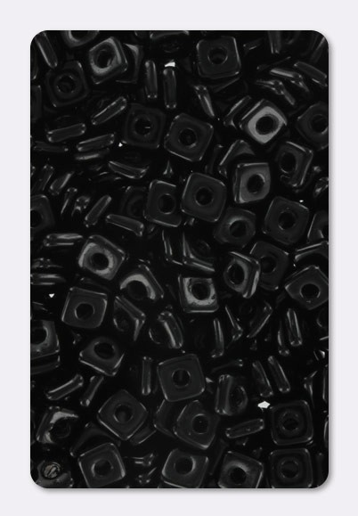 Quad bead 4 mm jet x10gr - Perles Quad Beads - Perles de Bohême - Perles