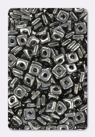 Quad bead 4 mm hematite x10gr - Perles Quad beads en verre de Bohême ...
