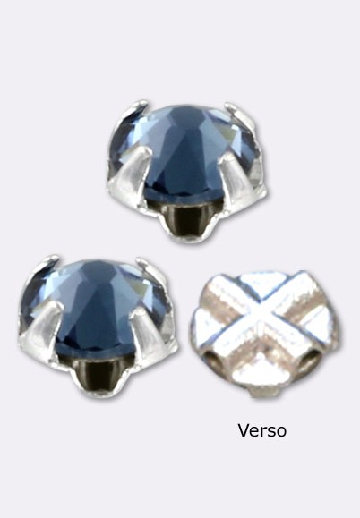 Rose montée 53100-SS12 3 mm denime blue F x12 - Roses montees 3 mm en ...